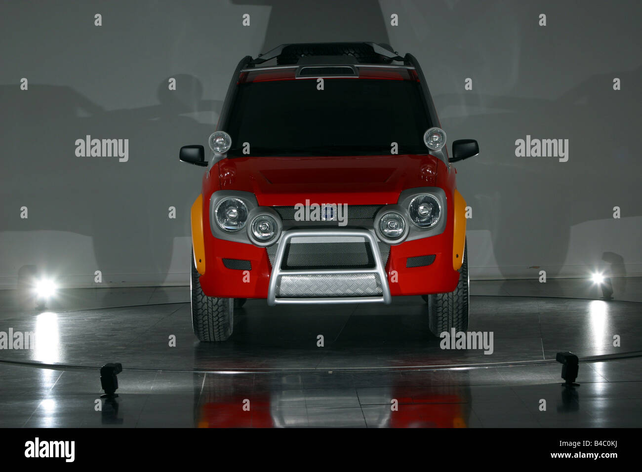 Car, Fiat Simba, Concept Car, Study, model year 2003, red-orange ...