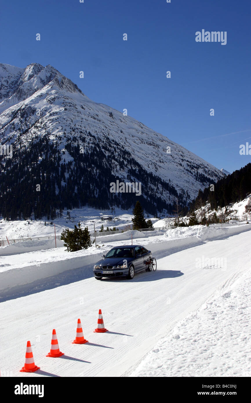 Car, Security, BMW, Winter tire test, Snow, test track, Pilonen ...