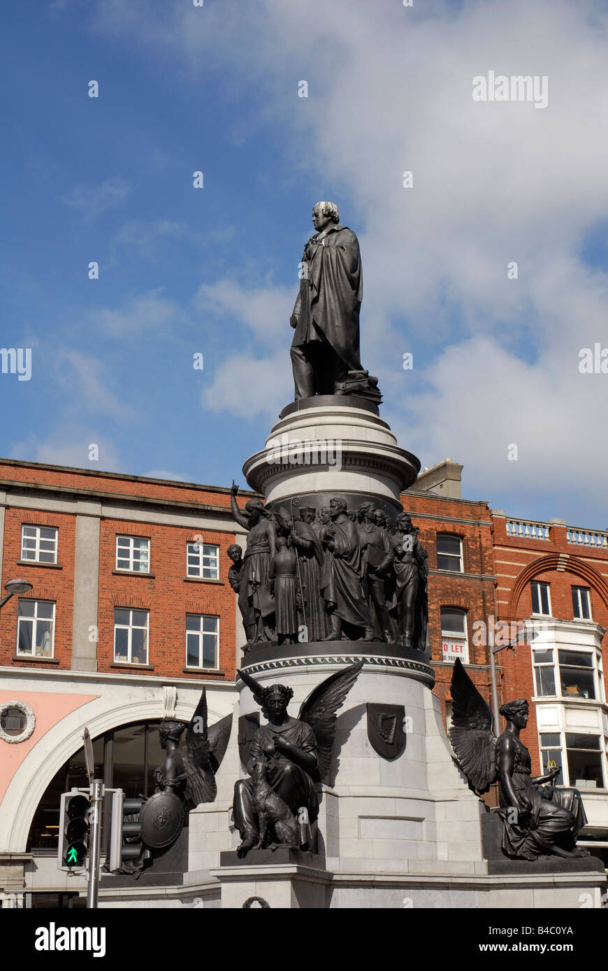 The O'Connell monument in O'Connell street Dublin Ireland Stock Photo ...
