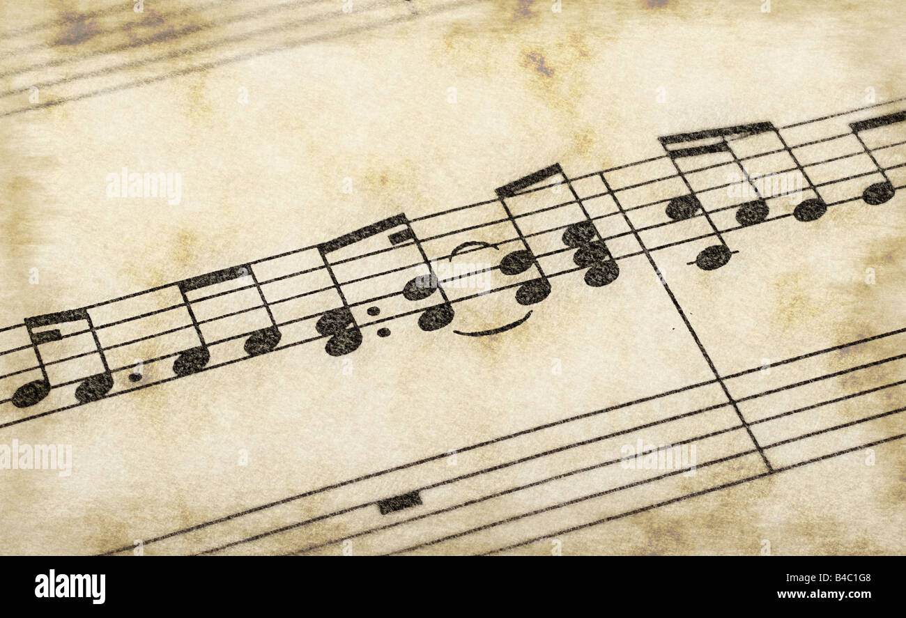 great image of music notes composition on paper Stock Photo - Alamy