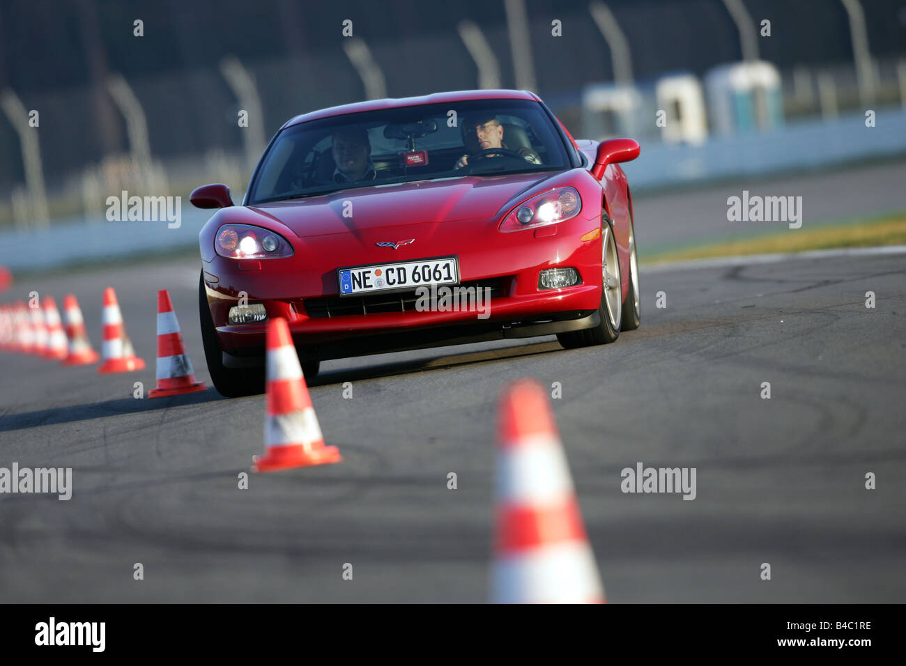 Car, Corvette C6, model year 2004-, roadster, Convertible, red, closed ...