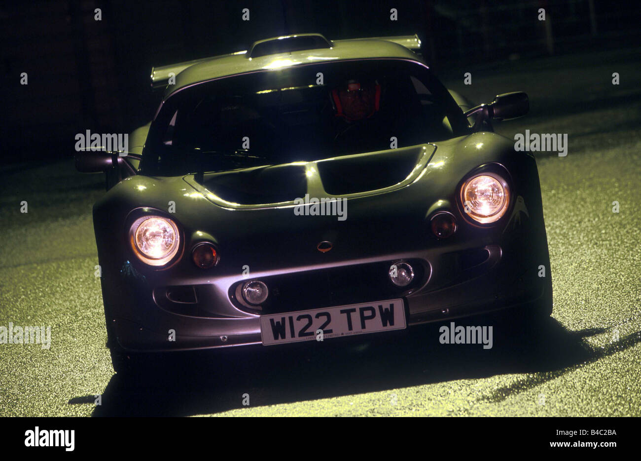 Car, Lotus Exige, roadster, model year 2000-, silver, test track, race ...