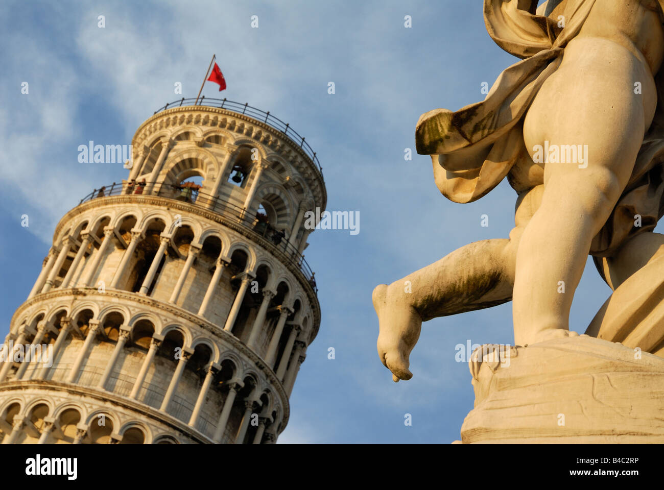 Pisa Italy Leaning Tower of Pisa & detail of the Fontana dei Putti ...