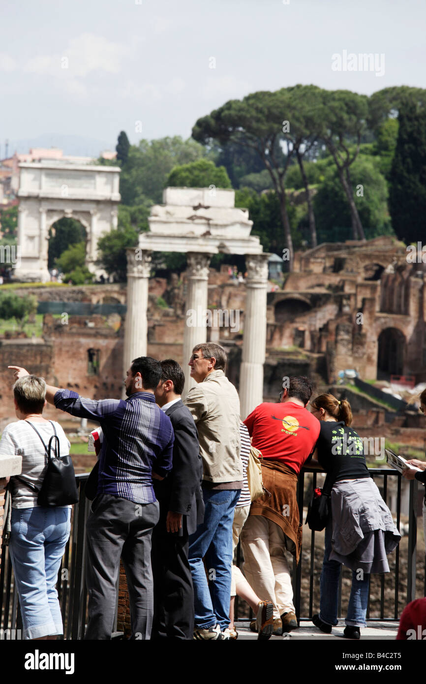 Tourists visiting Roman Forum Rome Italy Stock Photo - Alamy