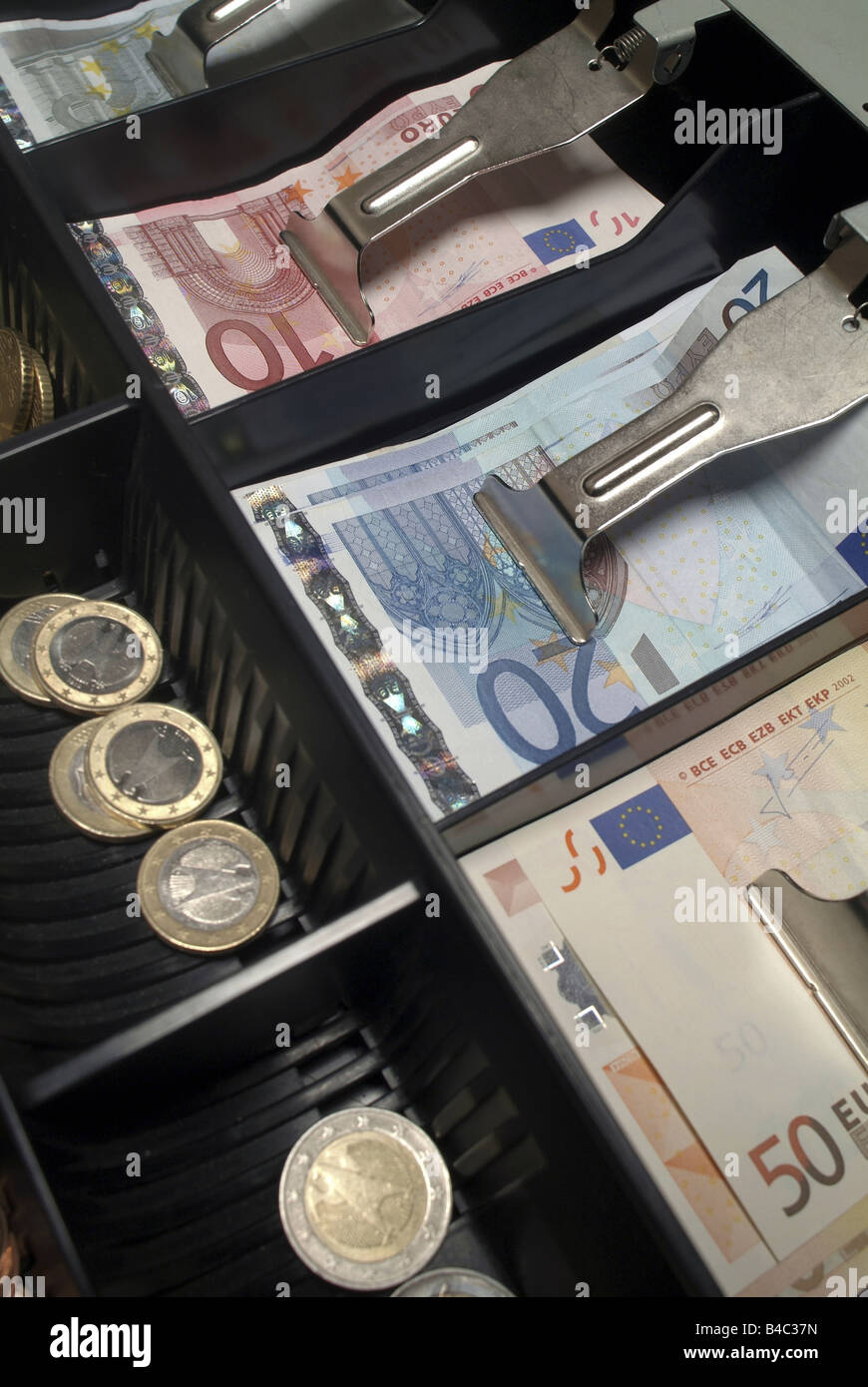 Cash register with money (Euro Stock Photo - Alamy