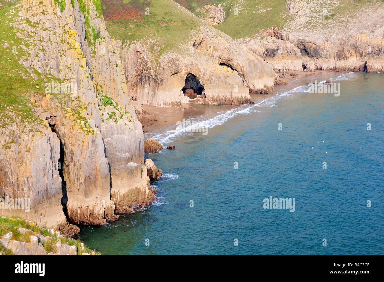 Lydstep caverns Pembrokeshire National Park Wales Stock Photo - Alamy