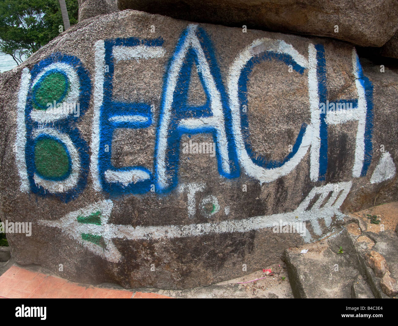 Sign for the beach Stock Photo - Alamy