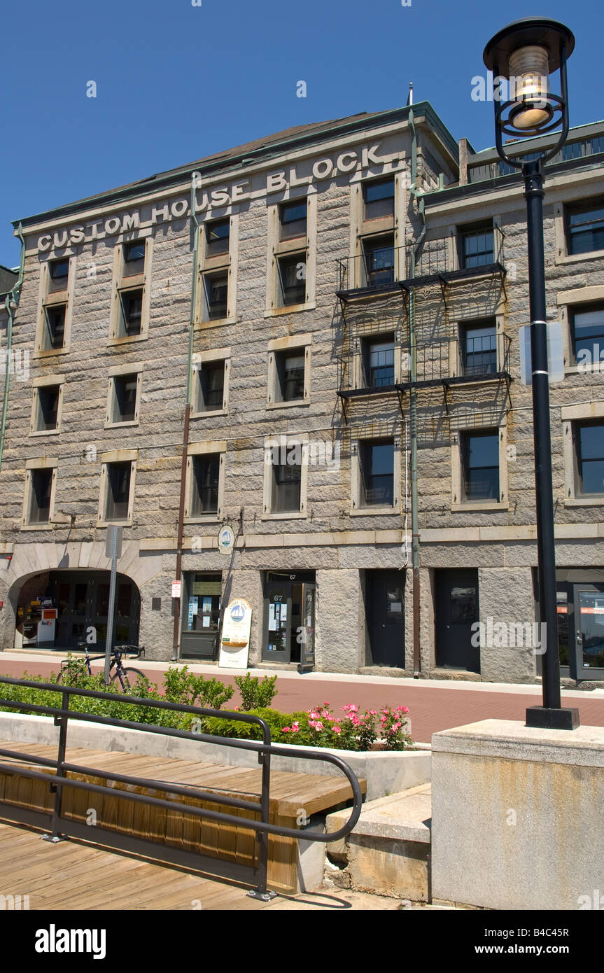 Custom House Block granite building from 1848 heritage site on Long ...