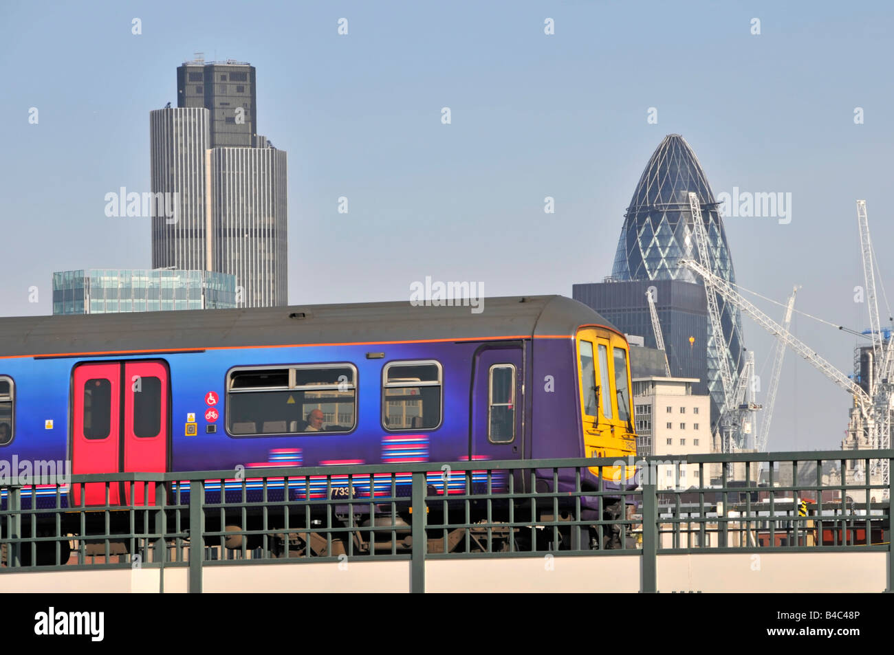 Blackfriars railway bridge First capital connect train Stock Photo - Alamy