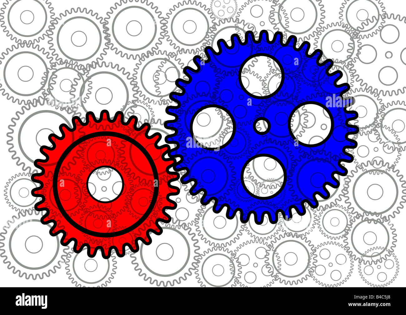 Drawing gears collaboration hi-res stock photography and images - Alamy