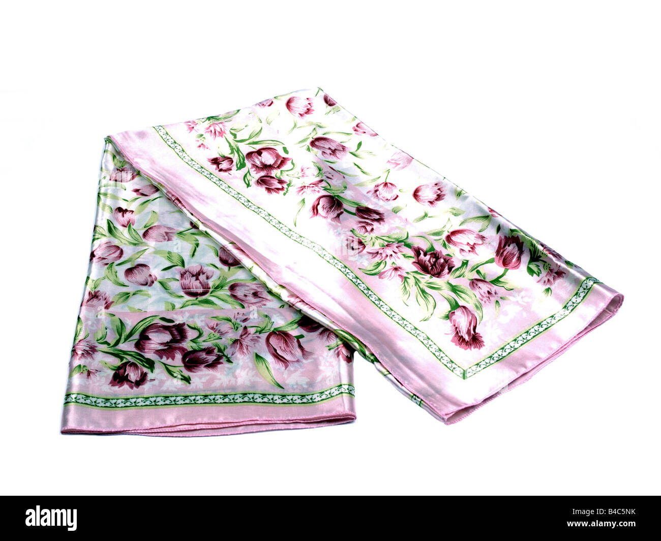 Floral silk ladies scarf Stock Photo - Alamy