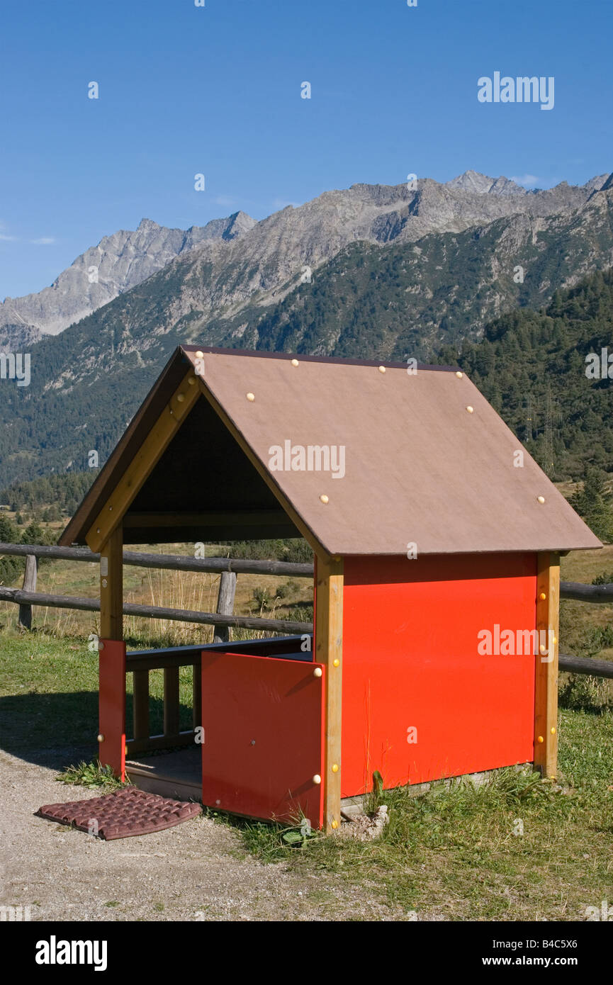 little red house in childrens playground Stock Photo - Alamy