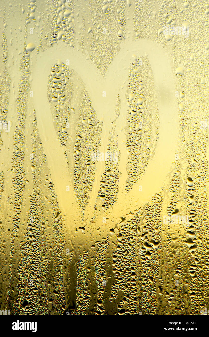 A Love Heart on a Window with condensation Stock Photo - Alamy