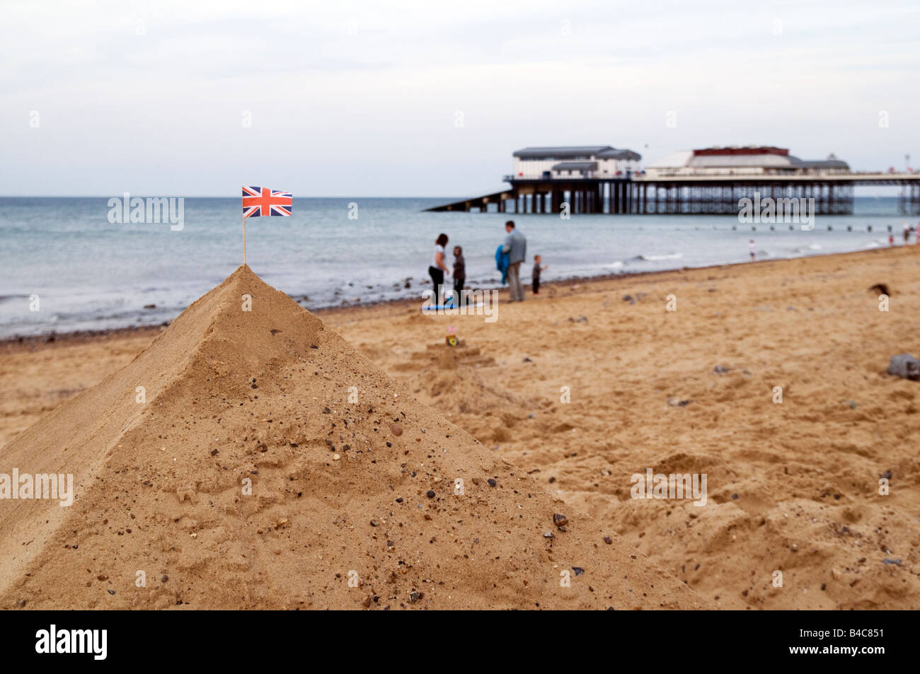 Sandcastle on Cromer Beach with Pier in background Norfolk Easy Anglia ...