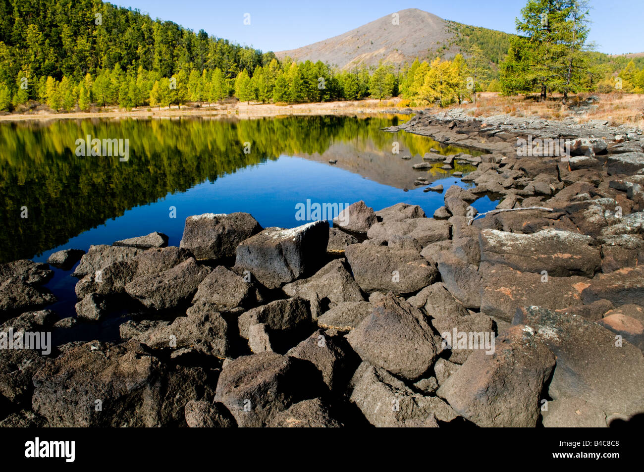 Dramatic landscapes in the Eight lake national park in central Mongolia ...