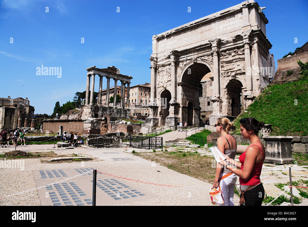 Temple of Saturn and Arch of Septimius Severus Roman Forum Rome Italy ...