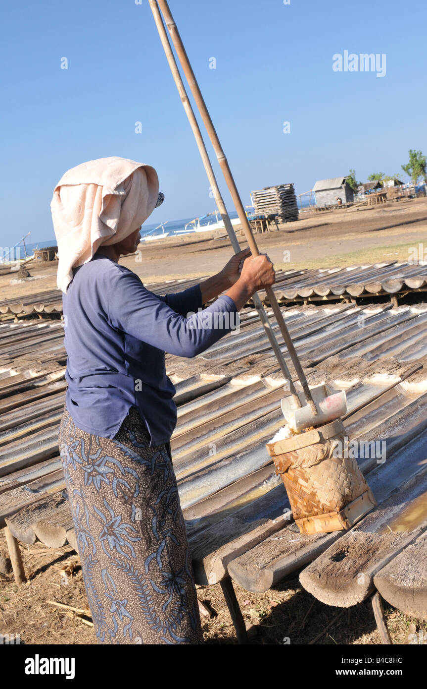 Salt making farm, Bali,Indonesia Stock Photo - Alamy