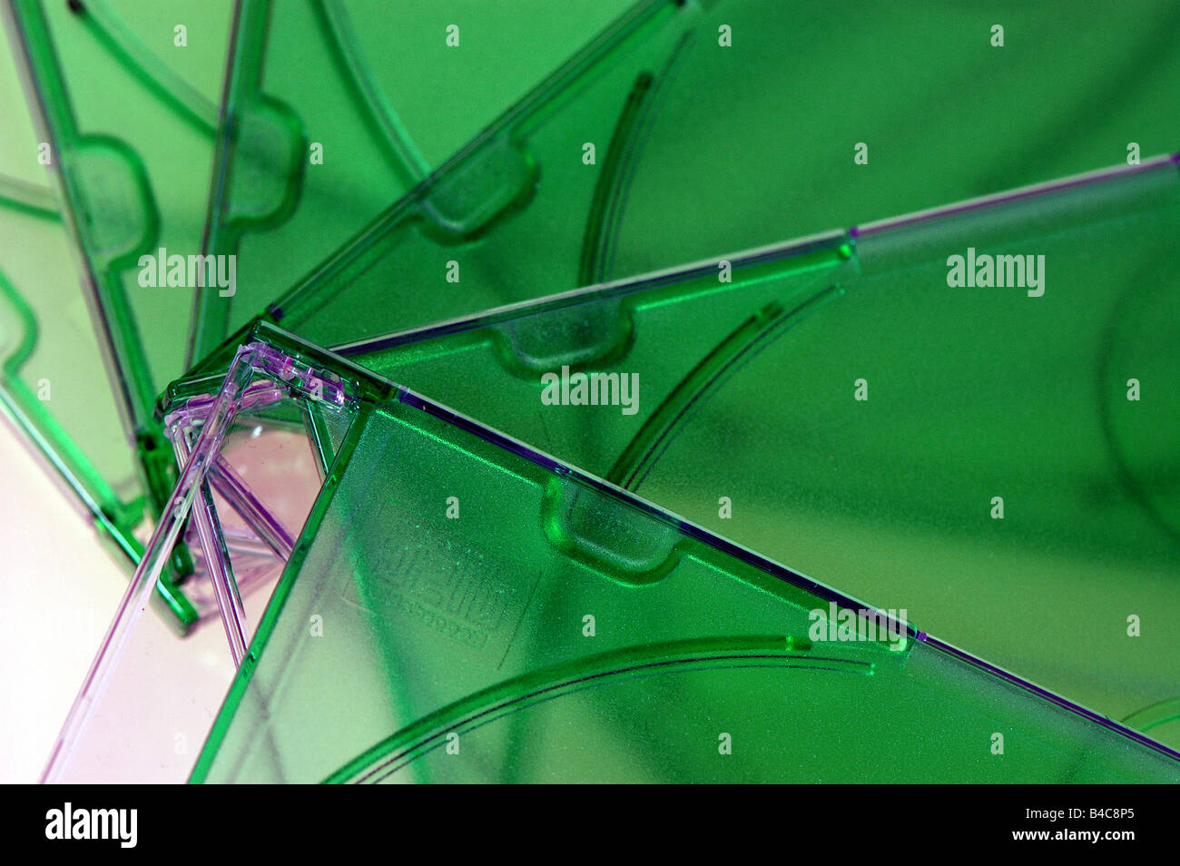 Some green plastic CD DVD cases Stock Photo - Alamy