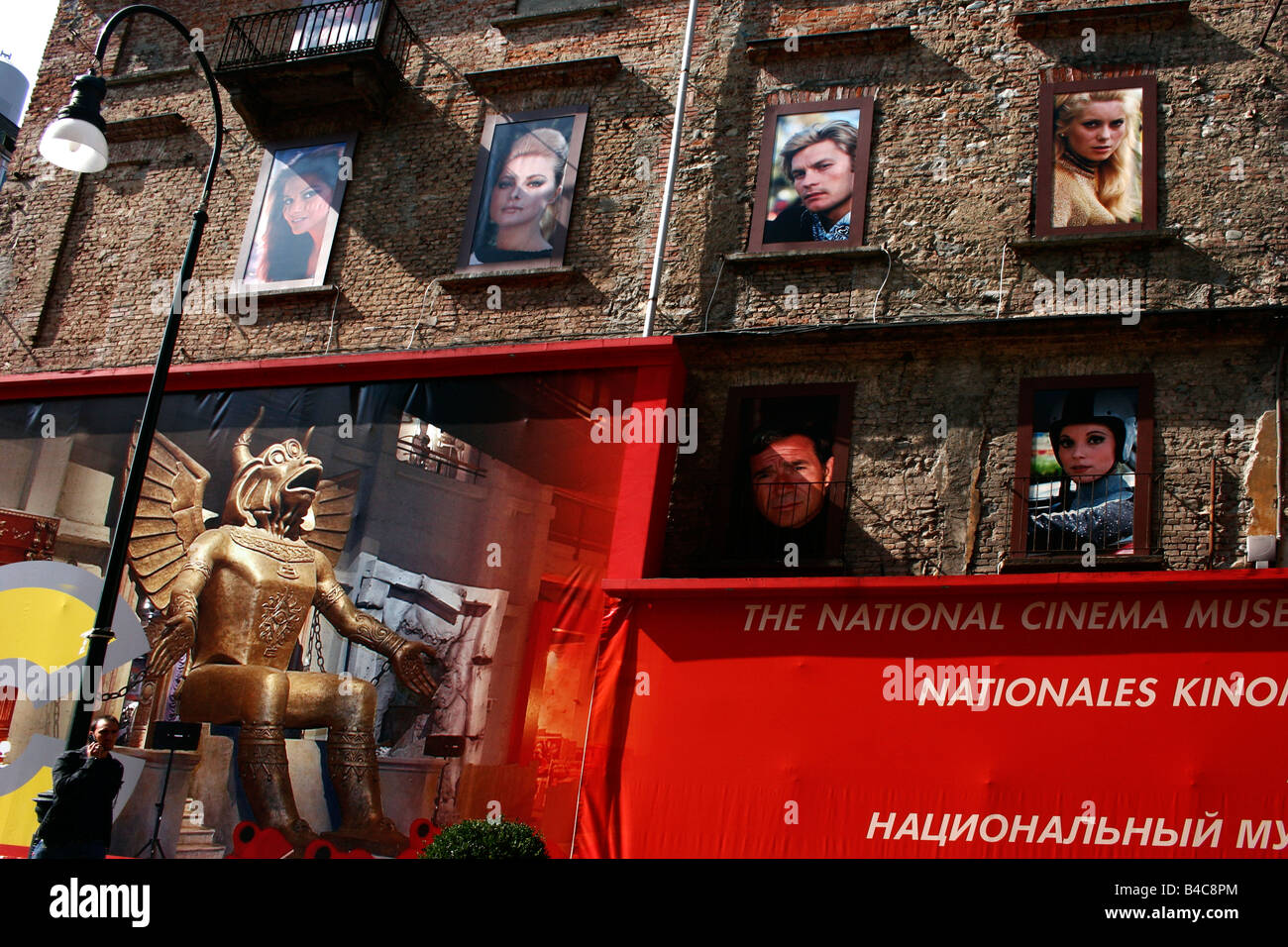 Famous actors portraits near the National Cinema Museum, Turin, Italy ...