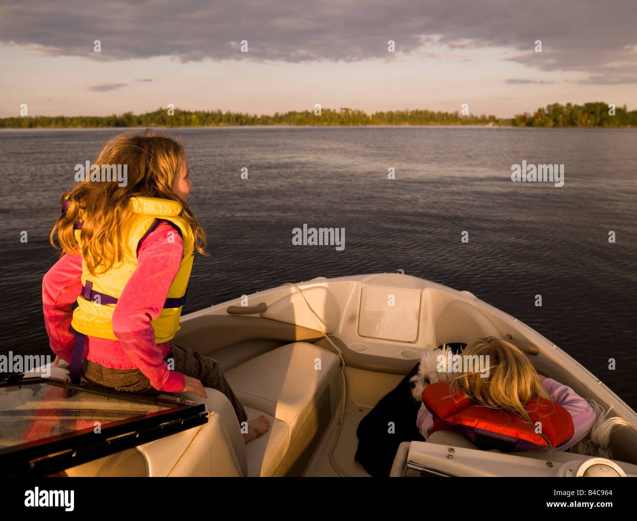 Girls on a boat Stock Photo - Alamy
