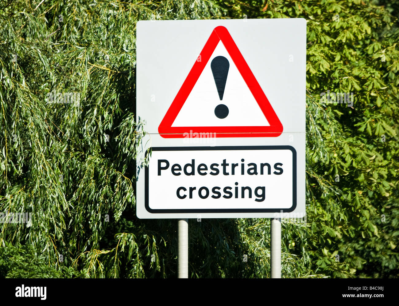 Warning sign uk - Pedestrians crossing road sign in England UK Stock ...