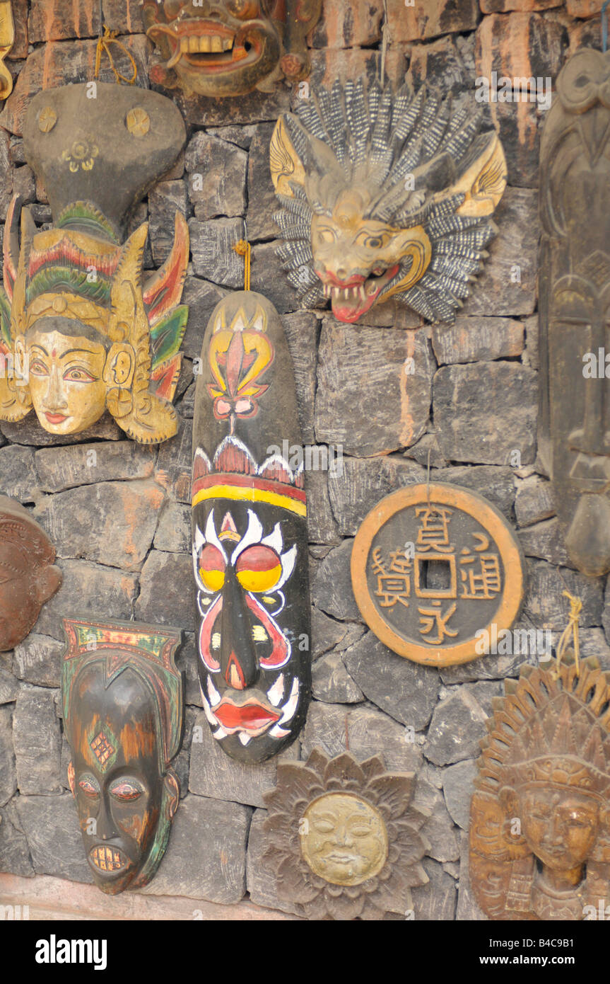 Mask from wood carving,Bali,Indonesia Stock Photo - Alamy