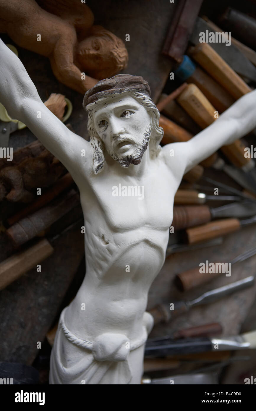 Ceramic of Jesus Christ in artist studio, Ecuador Stock Photo - Alamy