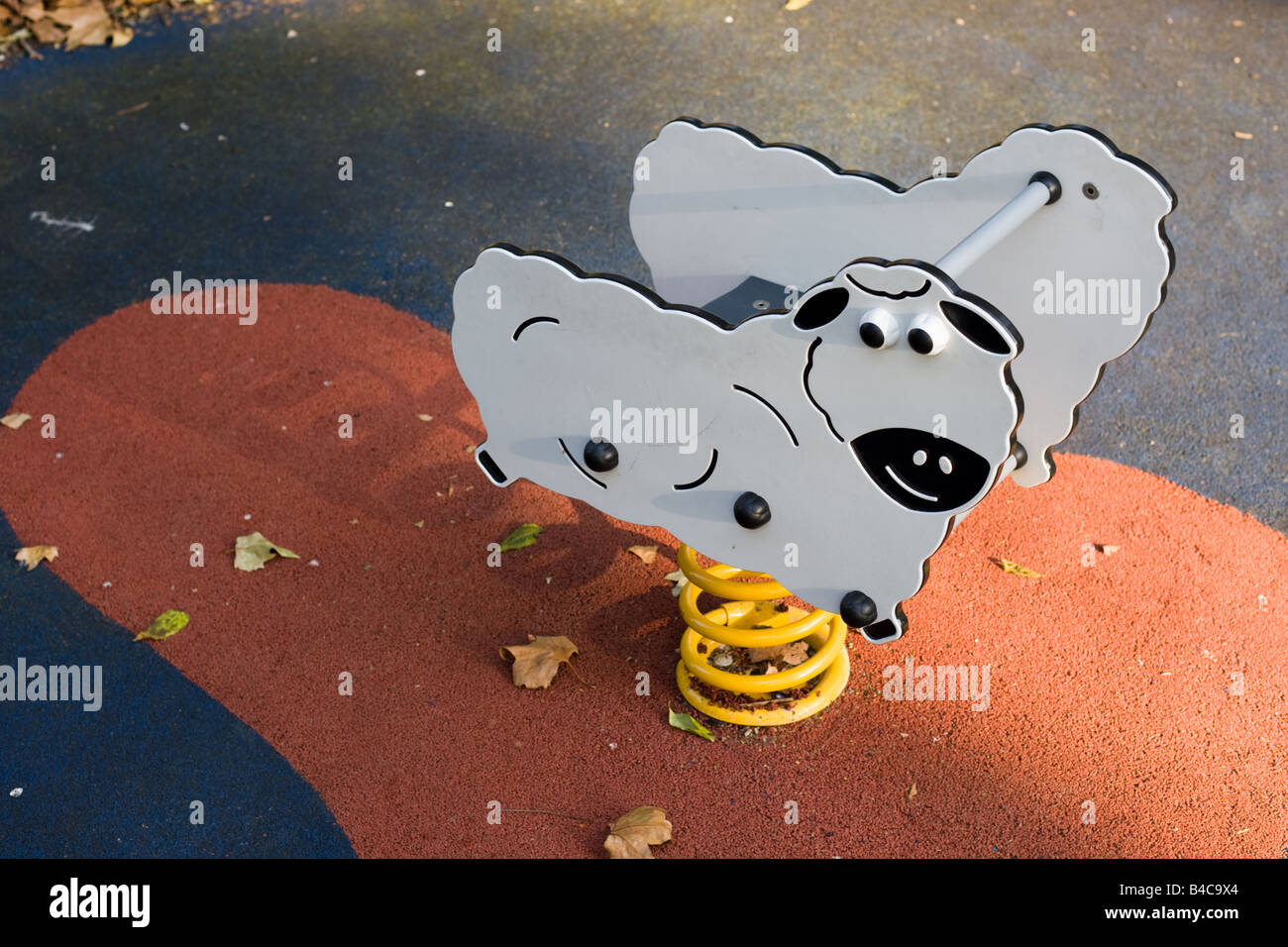 Sheep spring rider in a childrens playground Stock Photo - Alamy