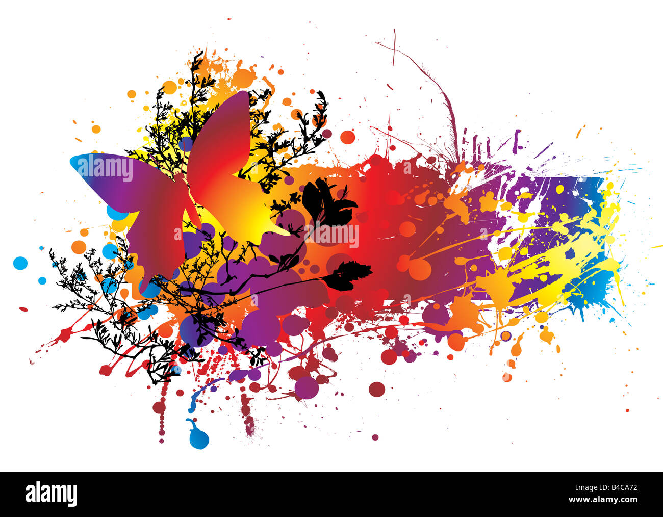 colourful ink splat natural background with room to add copy Stock ...