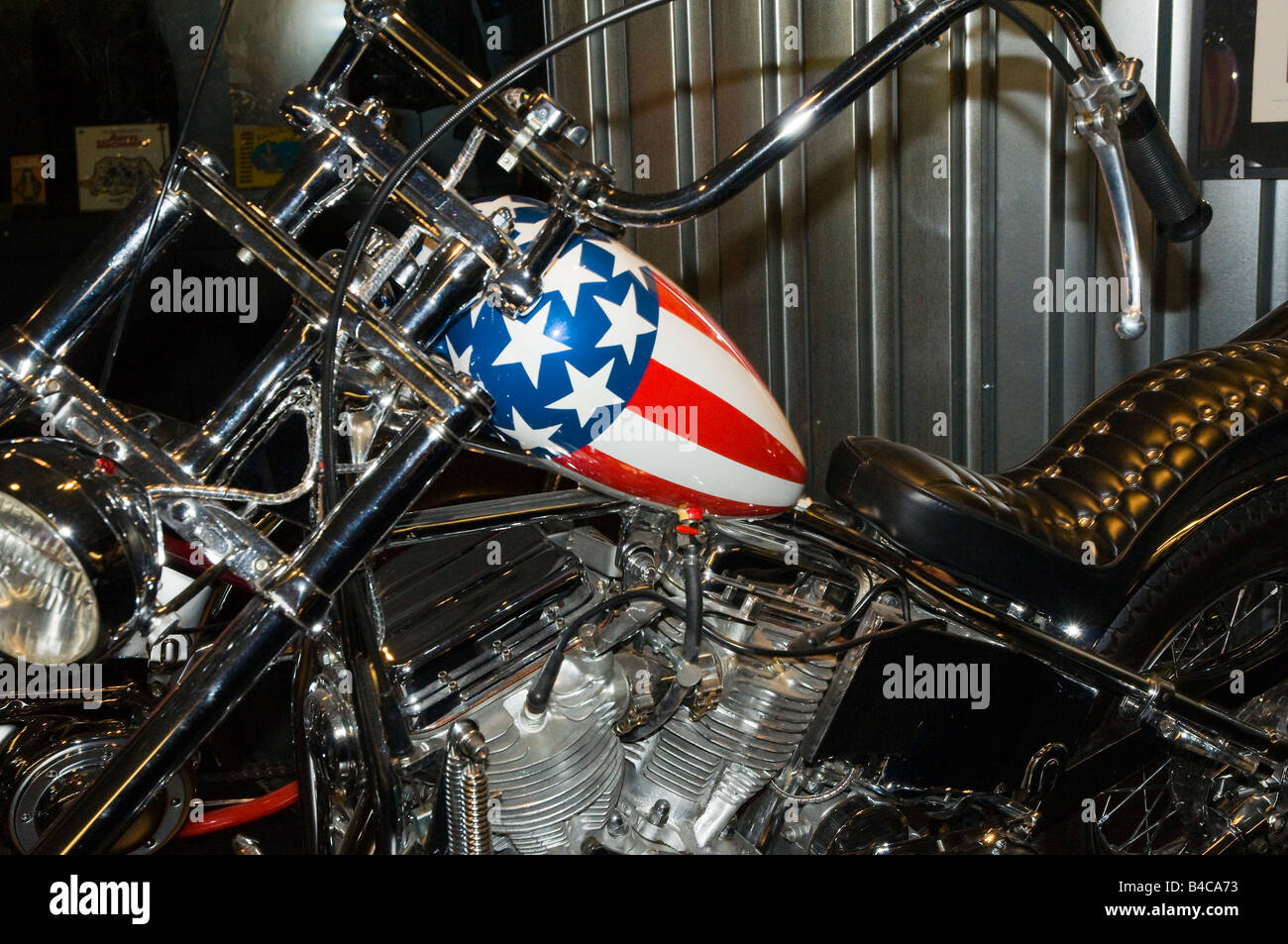Motorcycle ridden by Peter Fonda in the movie 'Easy Rider' on display ...