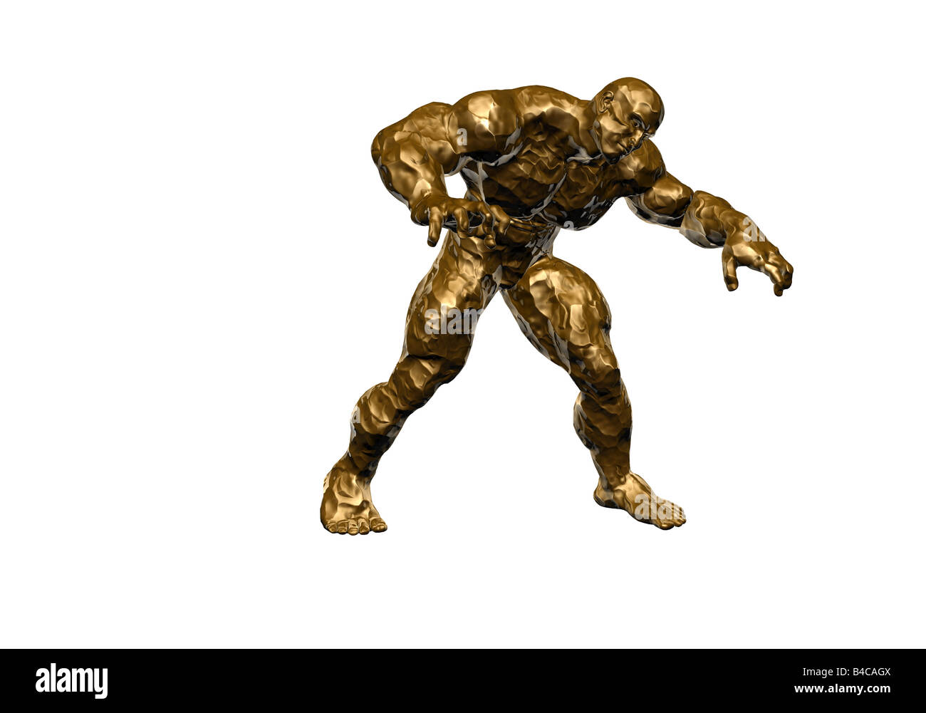 Heavily muscles metallic hercules isolated over white Stock Photo - Alamy