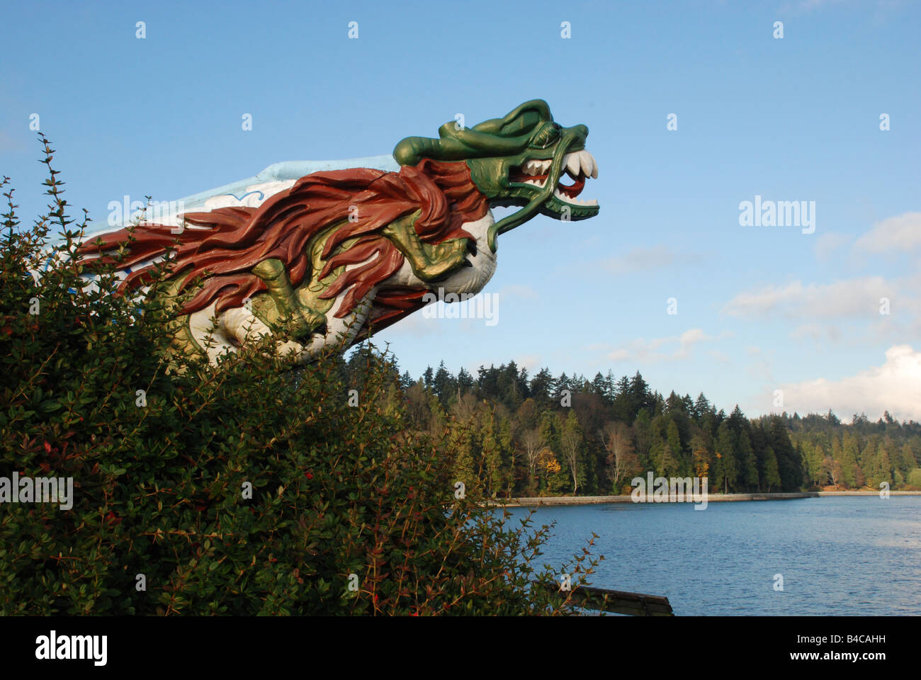 Replica figurehead of the SS Empress of Japan now sited in Stanley Park ...