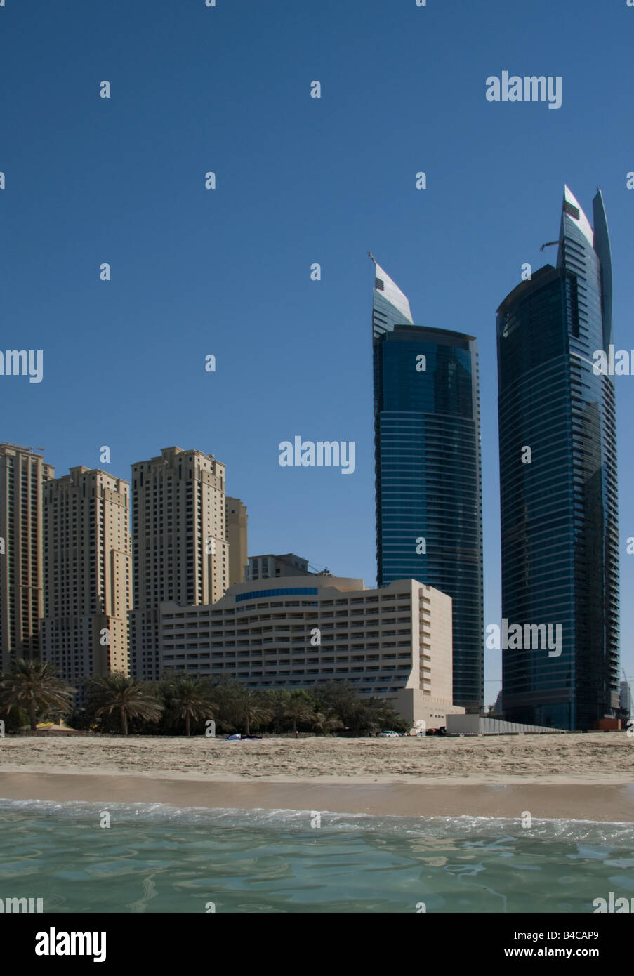 Buildings on the beach in Dubai Stock Photo - Alamy