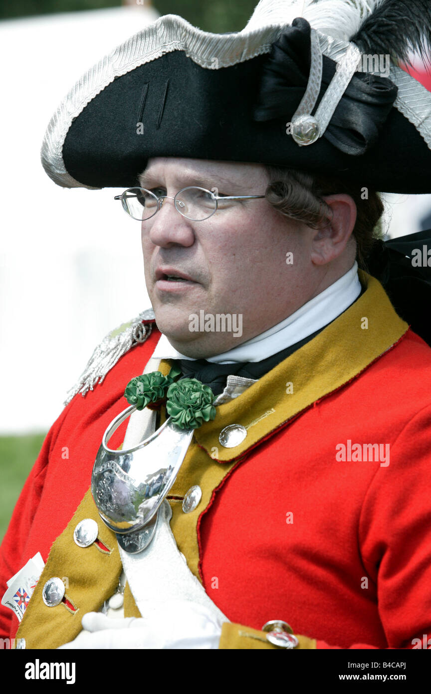 Close-up shot of a British Officer taken during a military re-enactment ...
