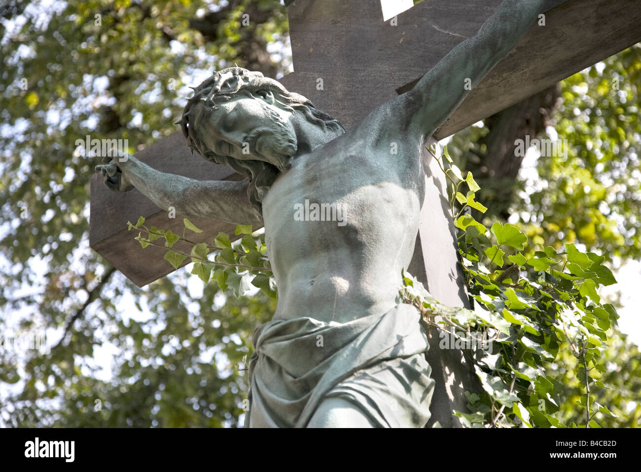 Jesus on the cross statue Stock Photo - Alamy