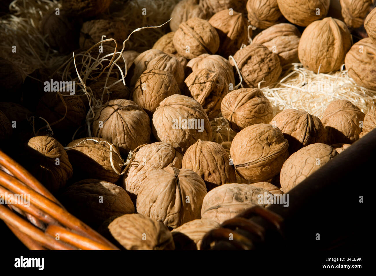 Basket of walnuts Stock Photo - Alamy