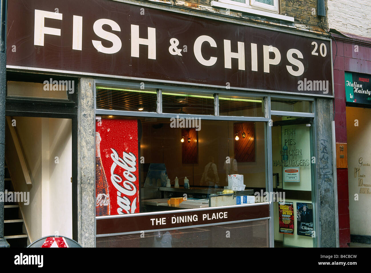 Great Britain - London - Soho district - restaurant and front sign ...