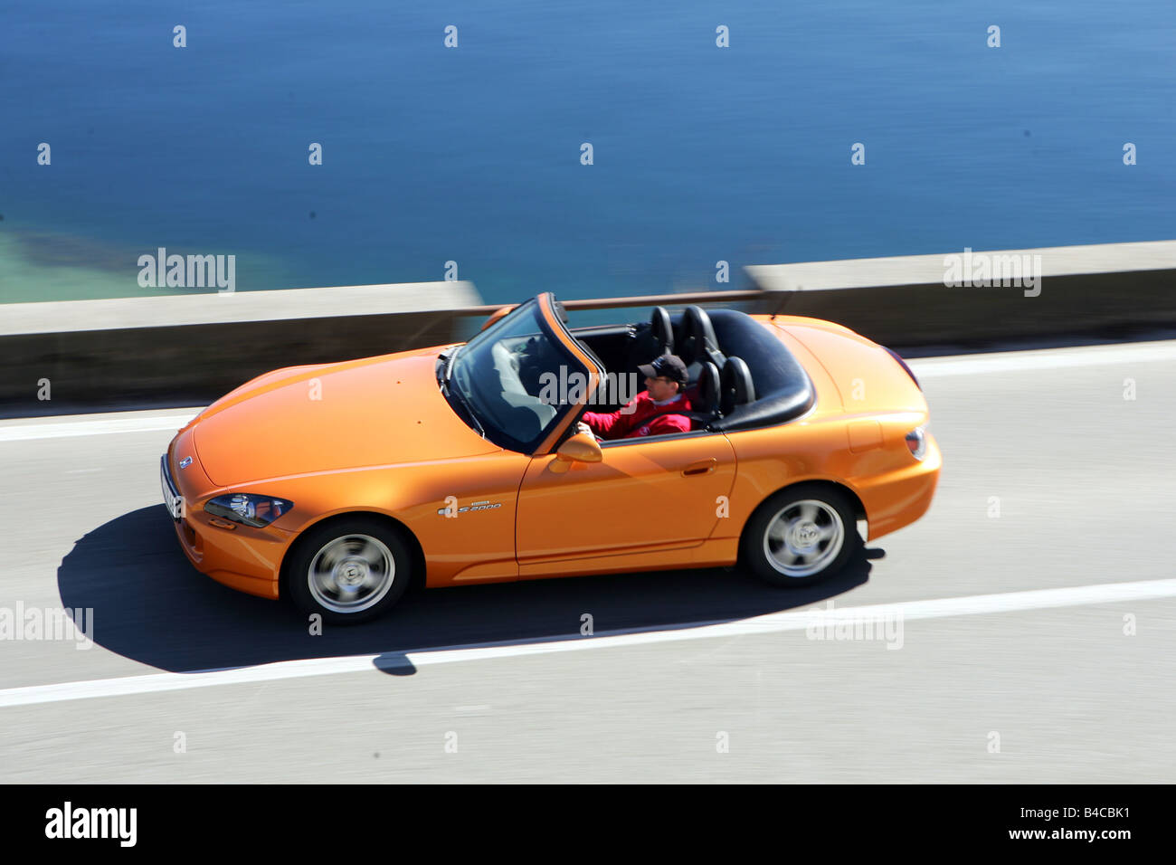 Car, Honda S 2000, model year 2005-, orange , Convertible, driving ...