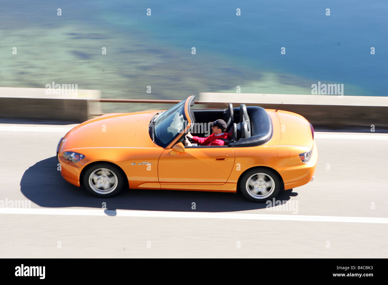 Car, Honda S 2000, model year 2005-, orange , Convertible, driving ...