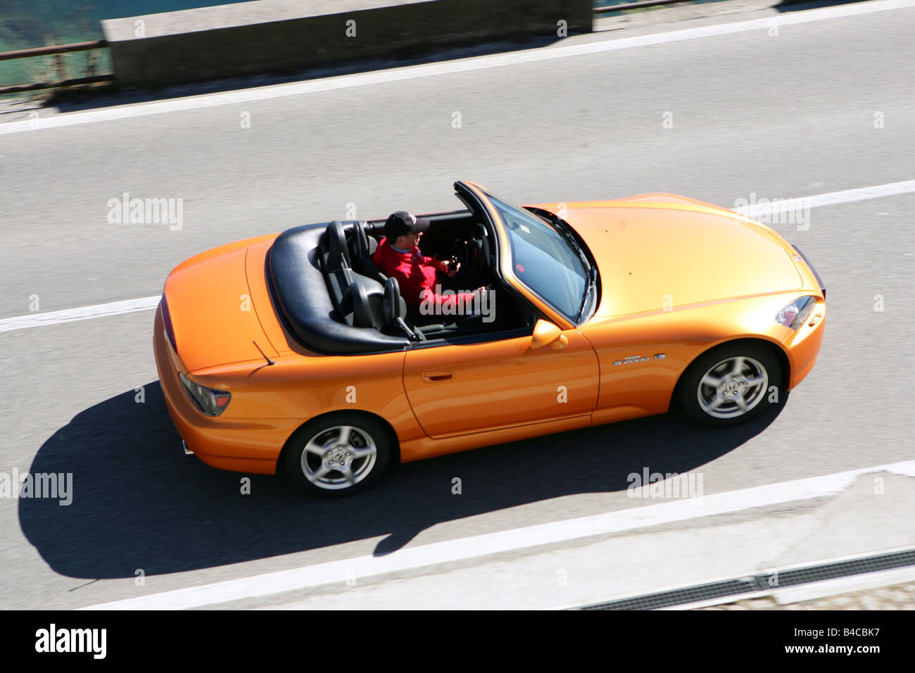 Car, Honda S 2000, model year 2005-, orange , Convertible, driving ...