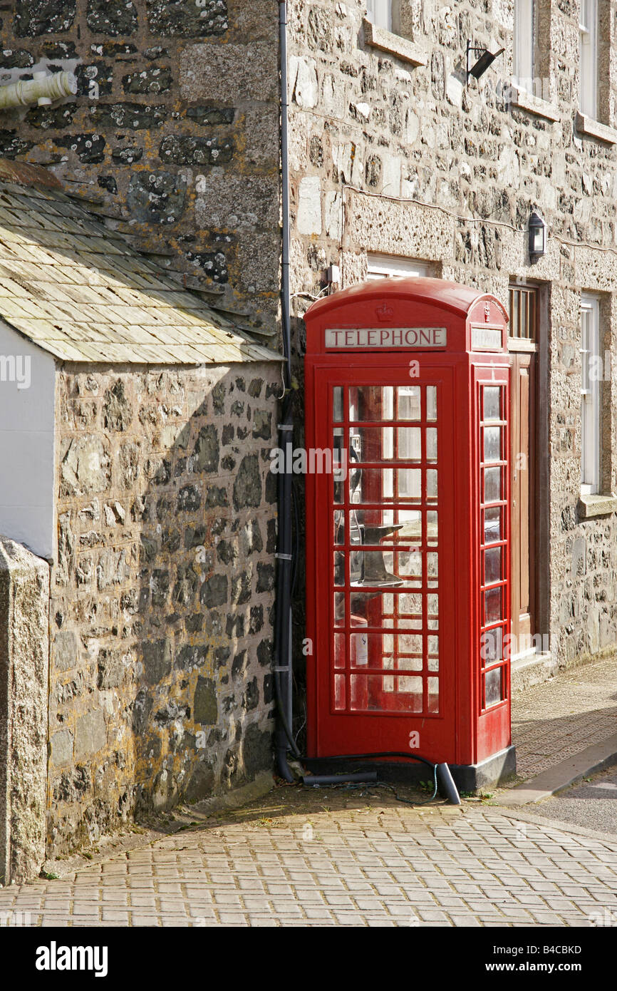 Mullion Telephone Box Cornwall UK Stock Photo - Alamy