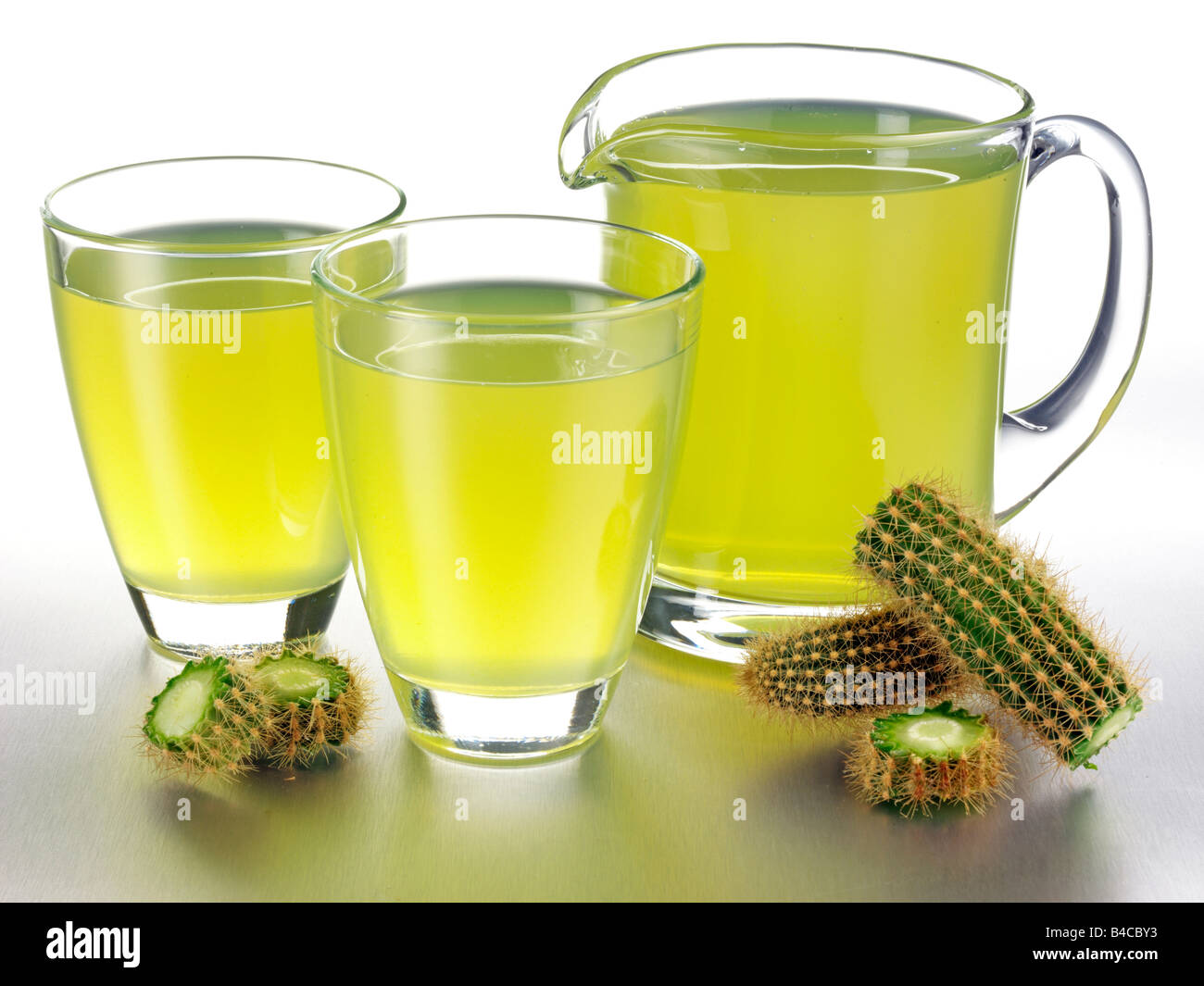 GLASS AND JUG OF CACTUS JUICE Stock Photo - Alamy