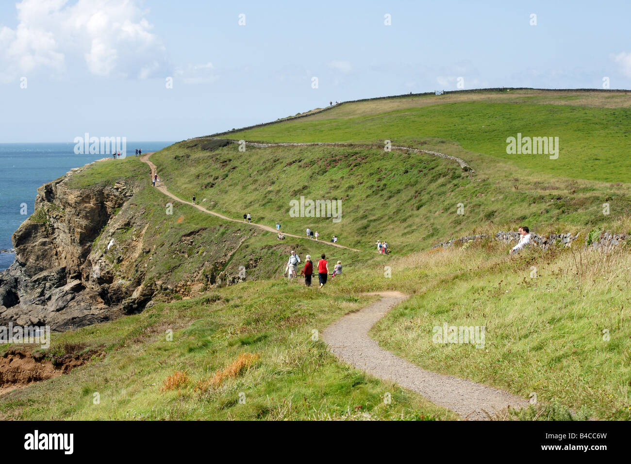 South West coast Path Lizard Cornwall England Near Pistil Meadow Stock ...