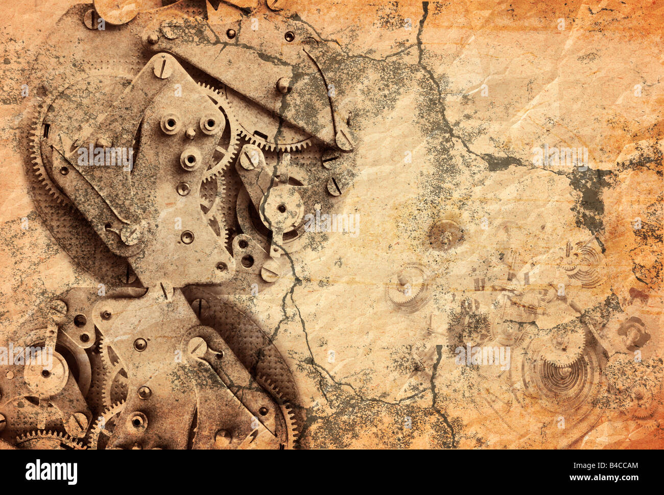 Image of the clockwork mechanism - cog wheels - in grunge style Stock ...