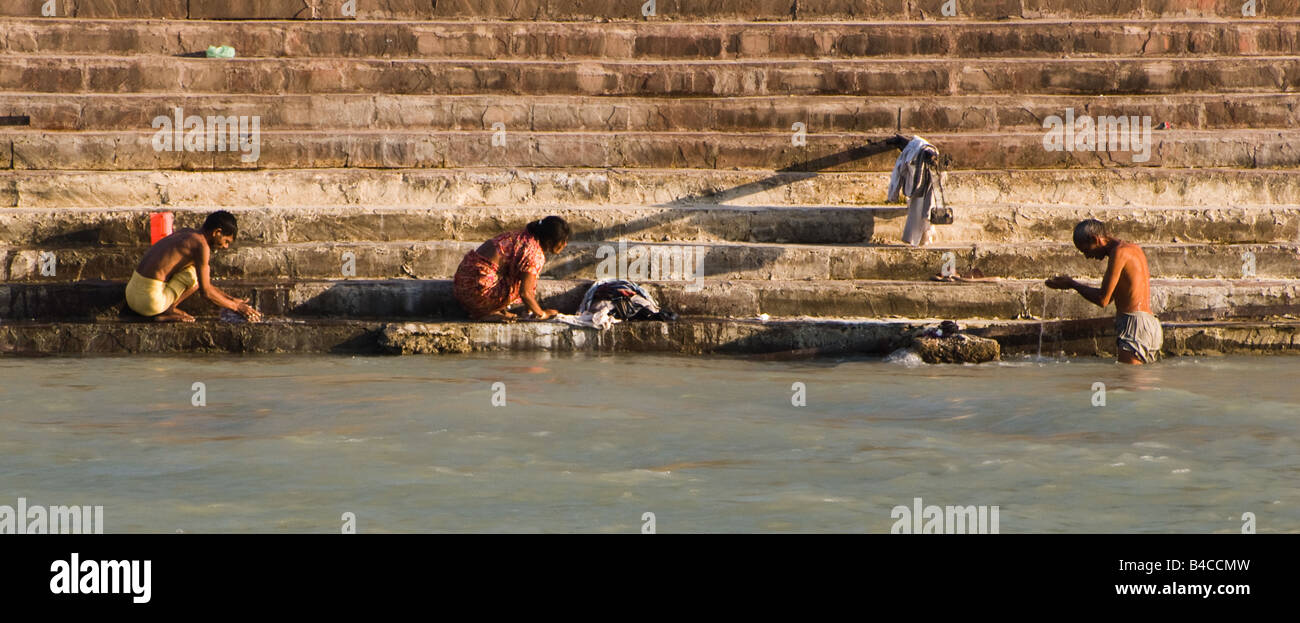 Ganges Bathers, Haridwar Stock Photo - Alamy