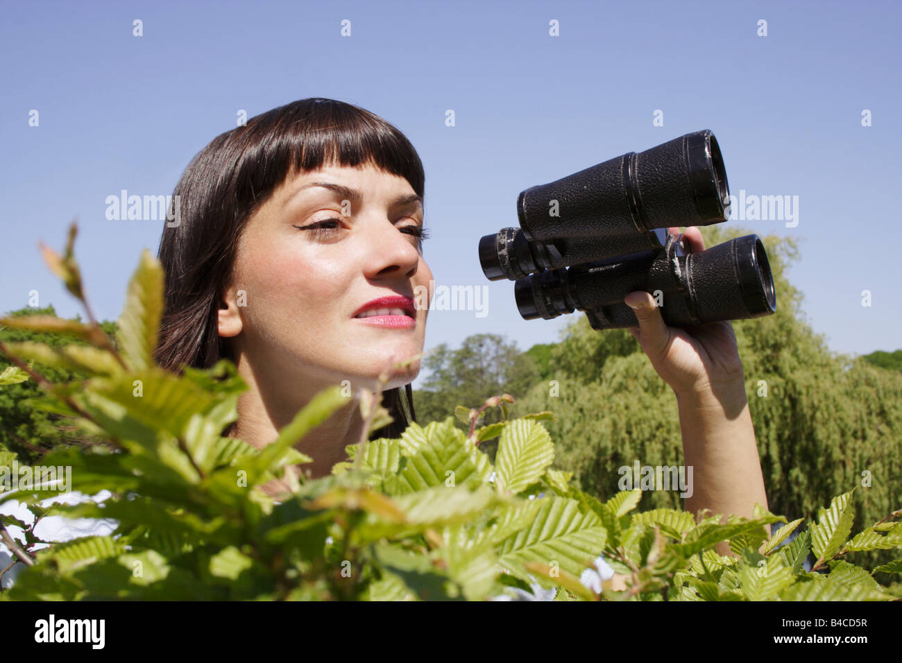 Woman binocular hedge hi-res stock photography and images - Alamy