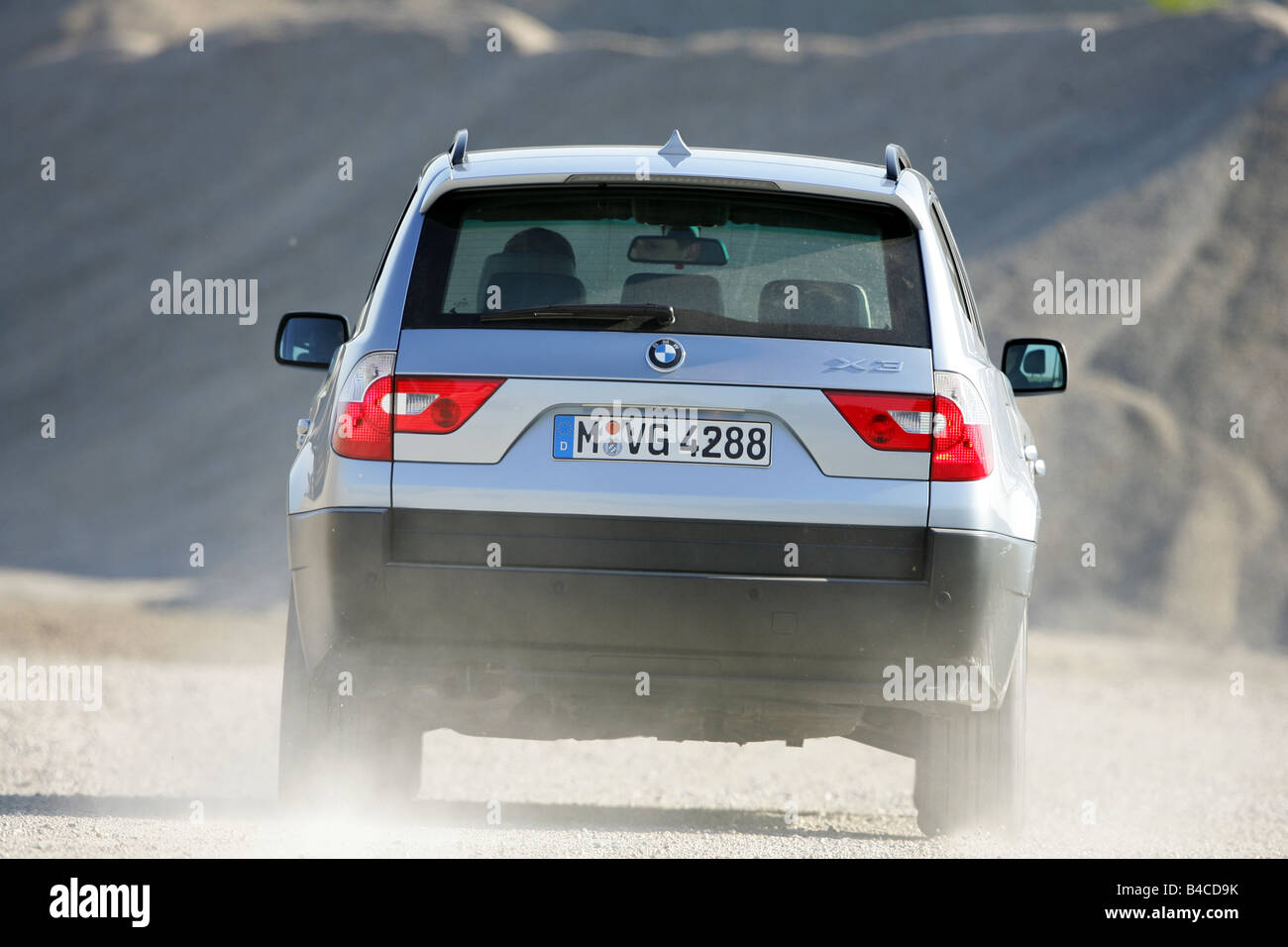 Car, BMW X3 3.0i, cross country vehicle, model year 2005-, silver ...