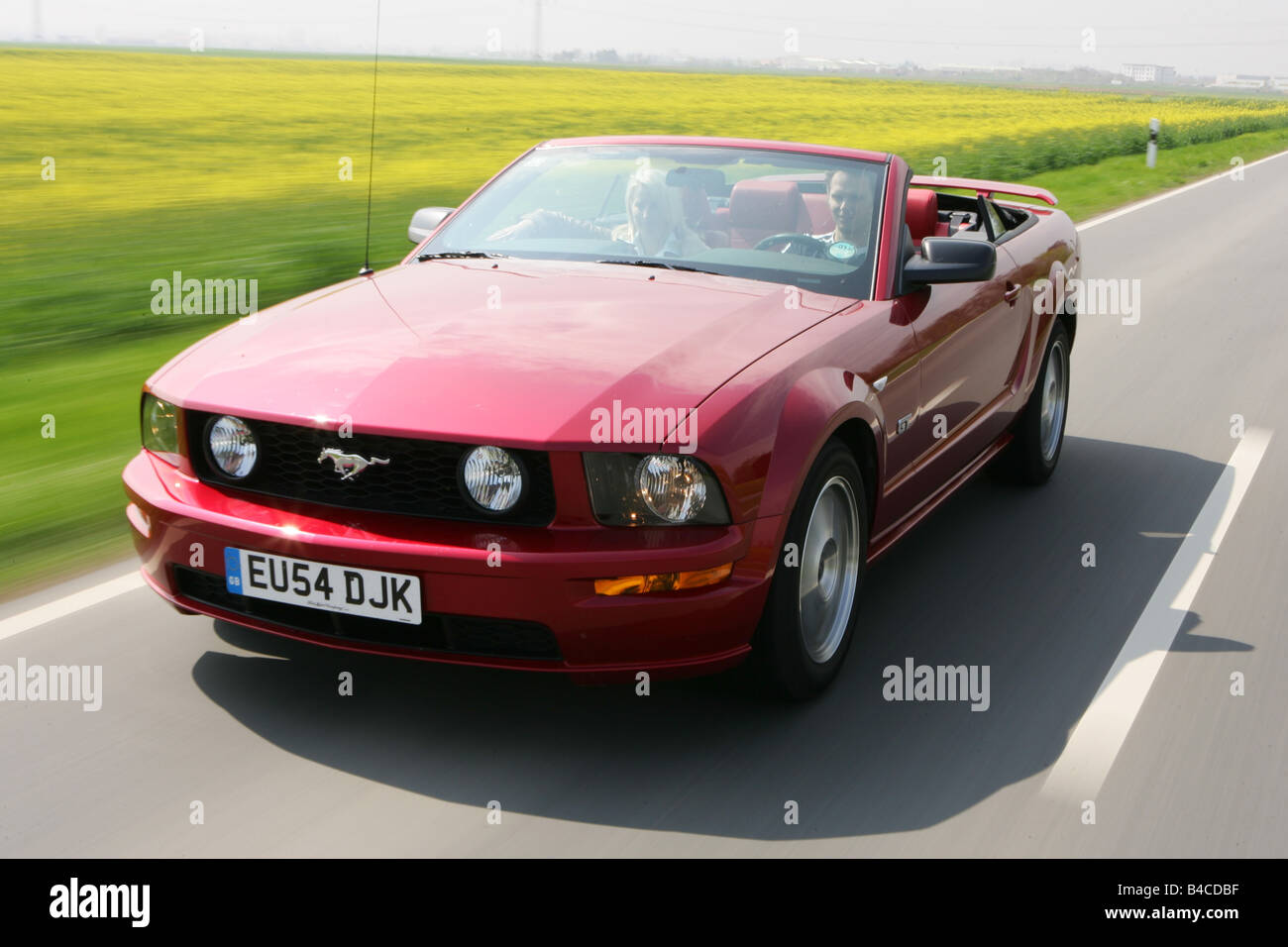 Car, Ford Mustang GT Convertible, model year 2005-, ruby colored ...