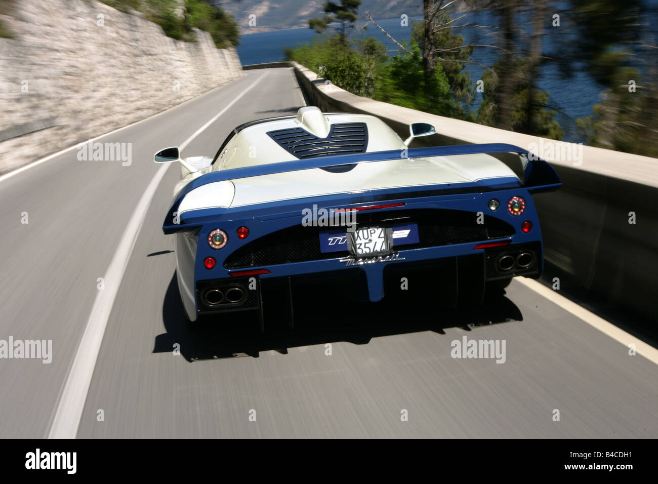 Car, Maserati MC 12, model year 2005-, white, roadsters, driving ...