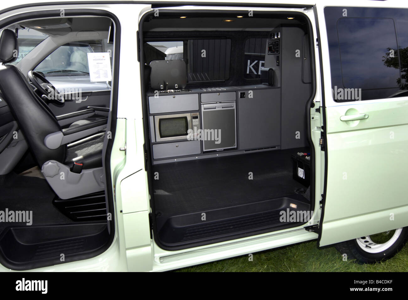 Interior of a Volkwagen Autosleeper motorhome at a sales show in ...